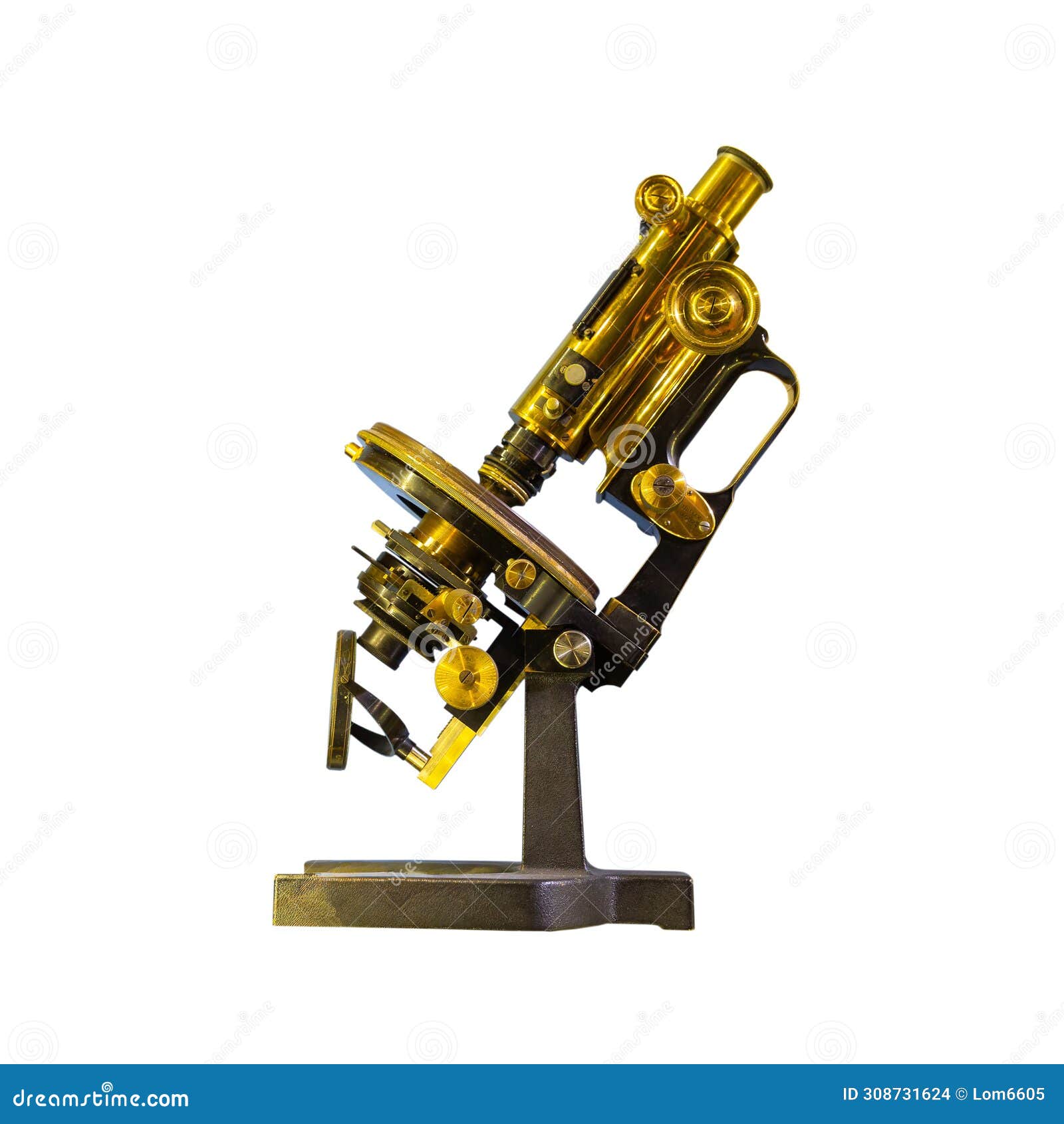 Old Microscope from Close Up Isolated on White Background Stock Photo ...