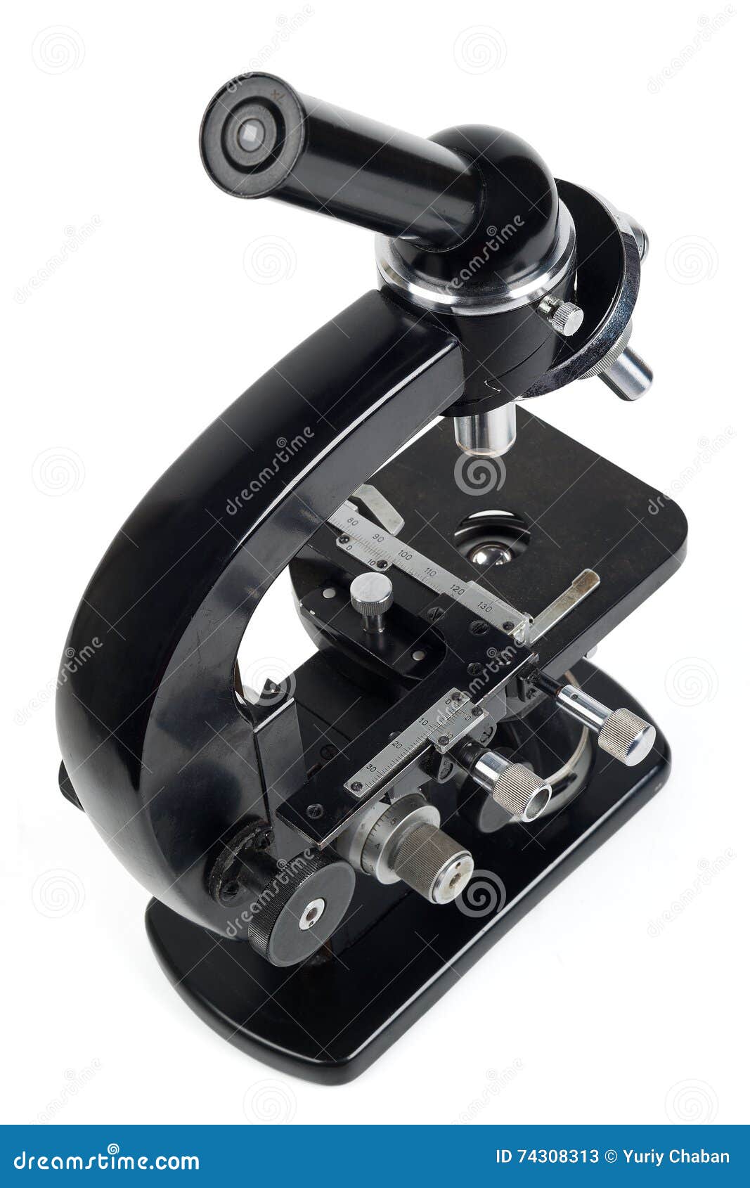Old microscope stock image. Image of eyepiece, biology - 74308313