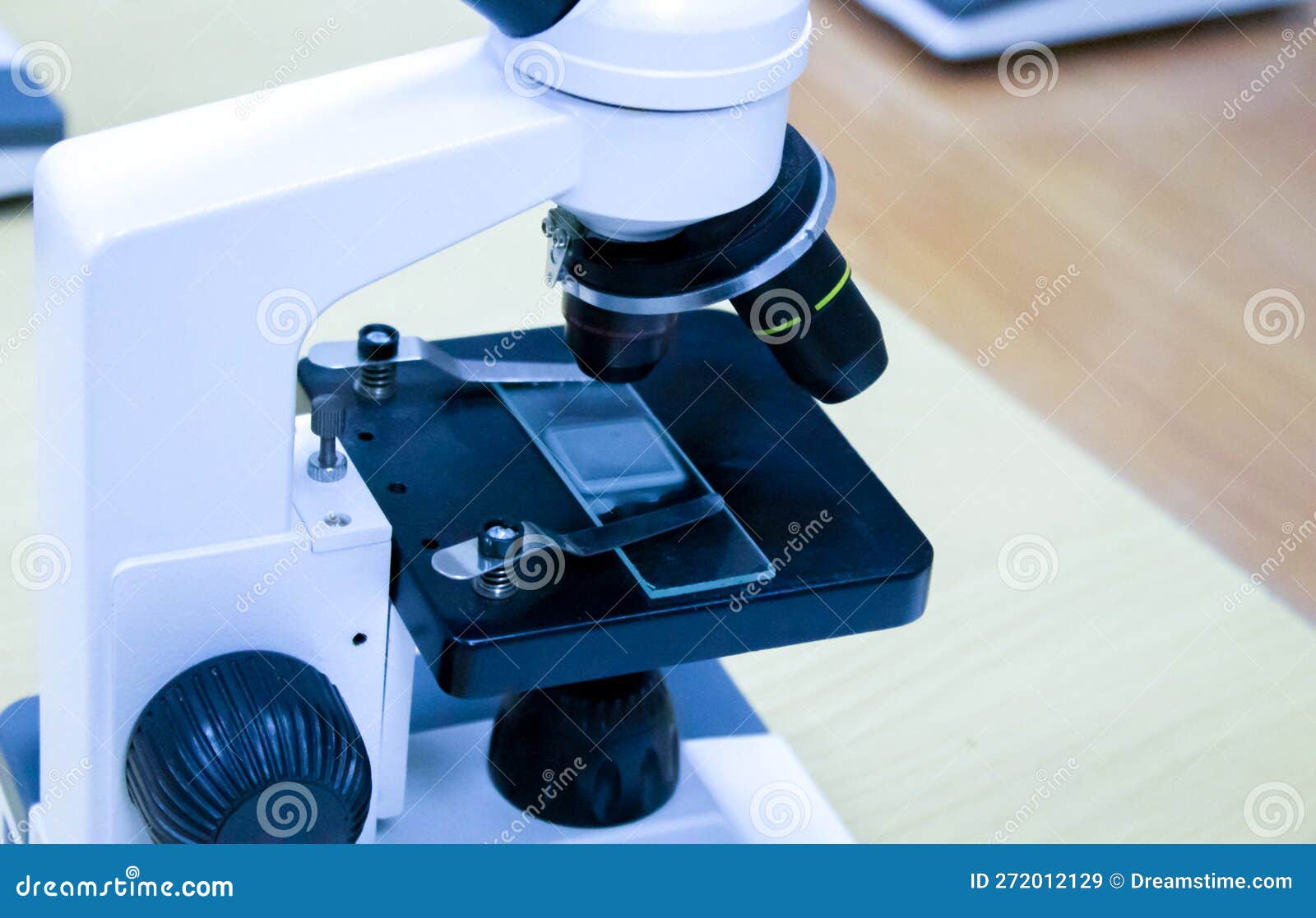 Old Microscope Isolated on White Background. Concept Stock Image ...