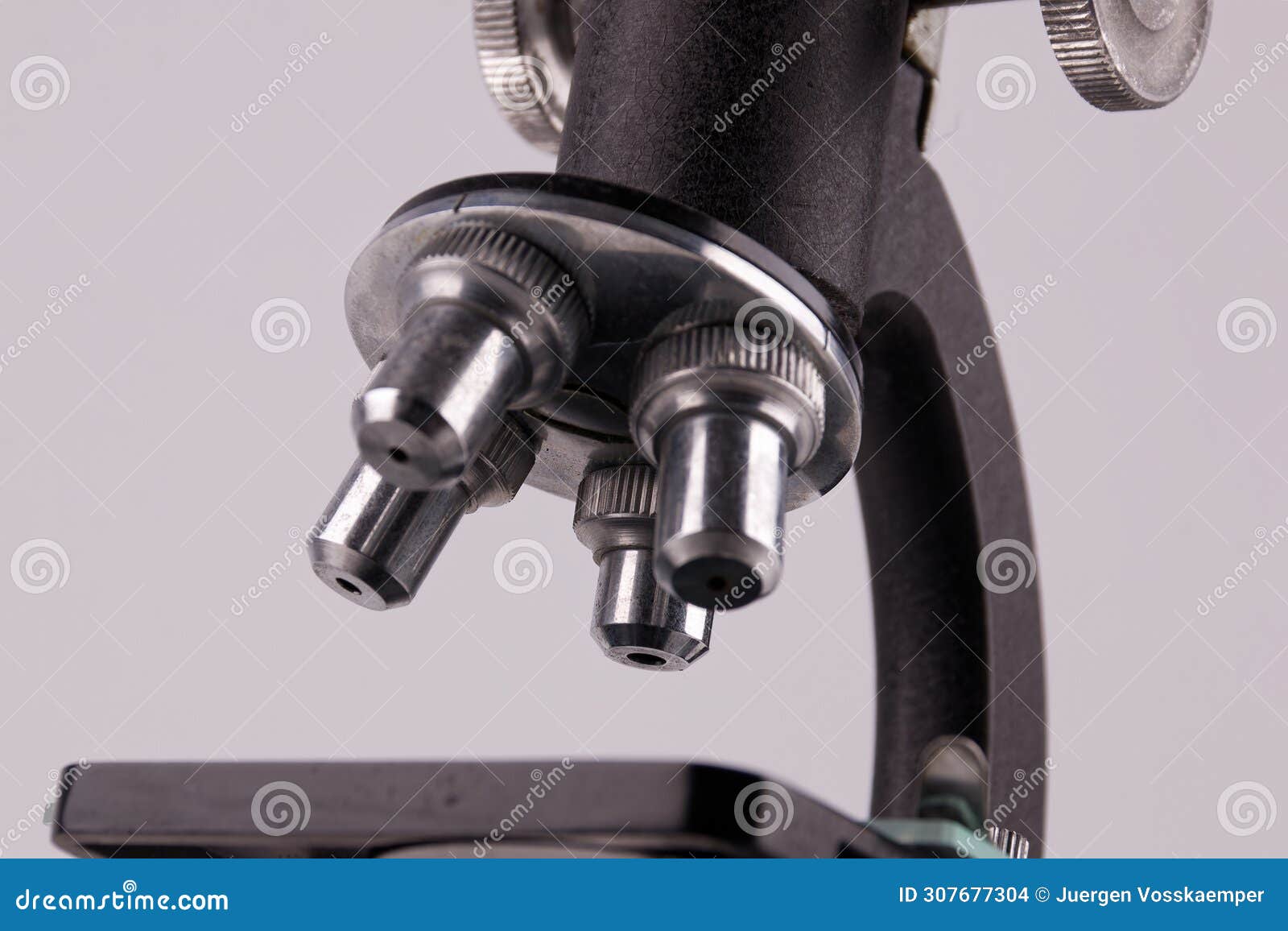 An Old Microscope Stands Isolated on a White Surface Stock Photo ...