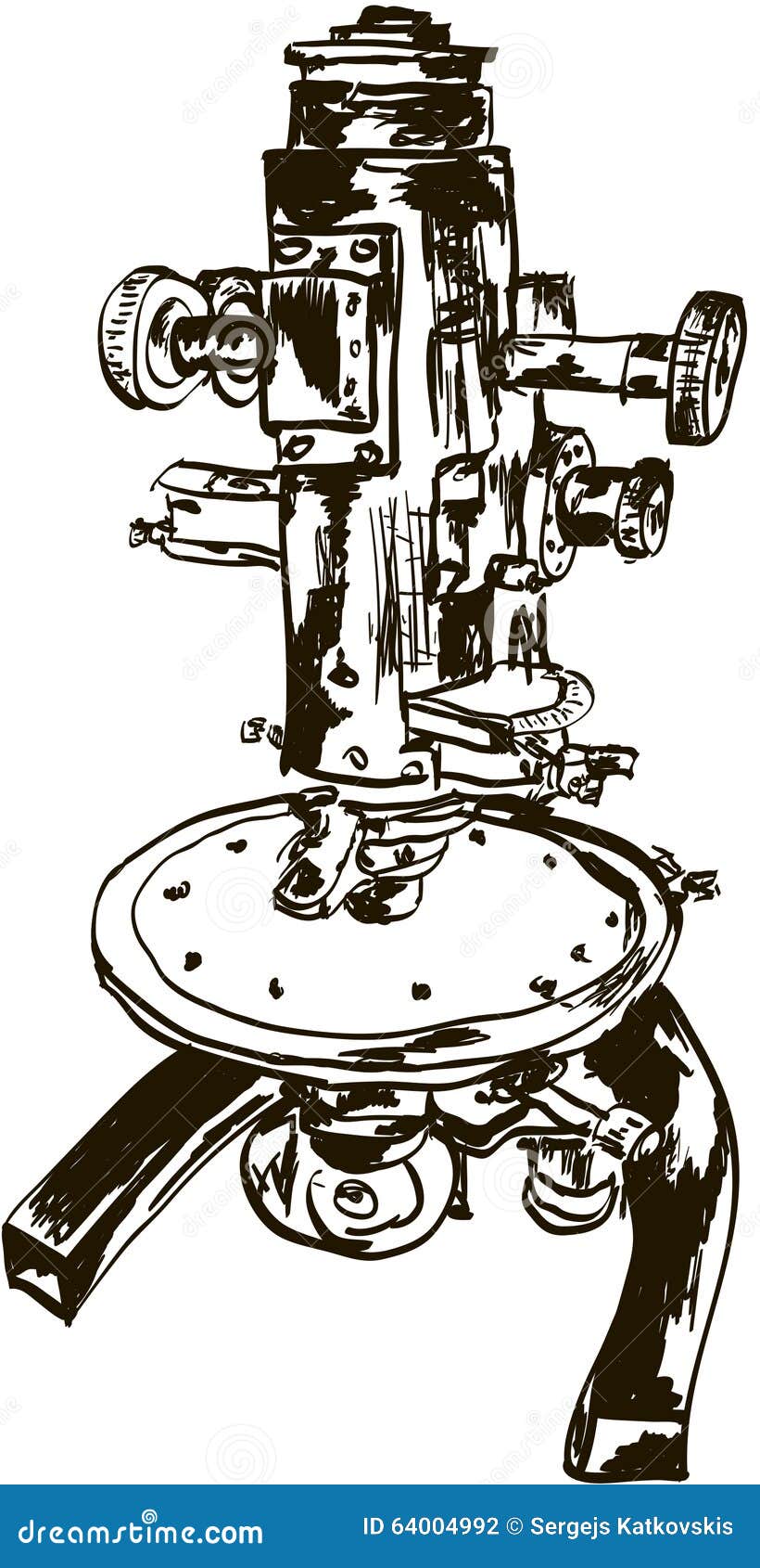 Old microscope stock illustration. Illustration of discovery - 64004992