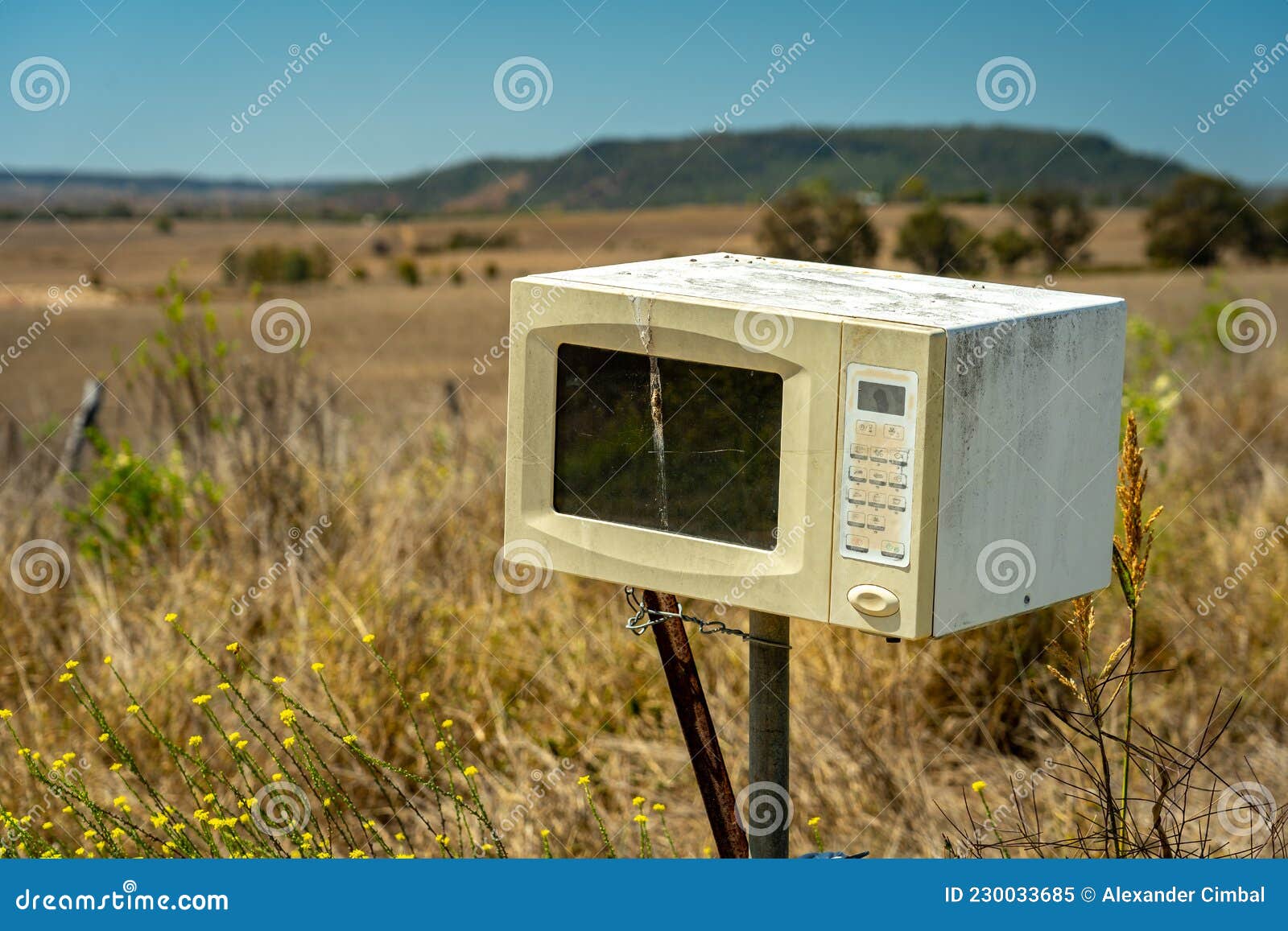 Old Microwave Oven Used As a Mailbox in Rural Australia Stock Image ...