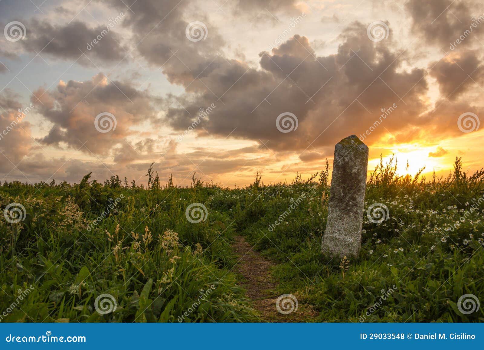 Old Milestone at Sunset. Ireland Stock Photo - Image of guard, heritage ...