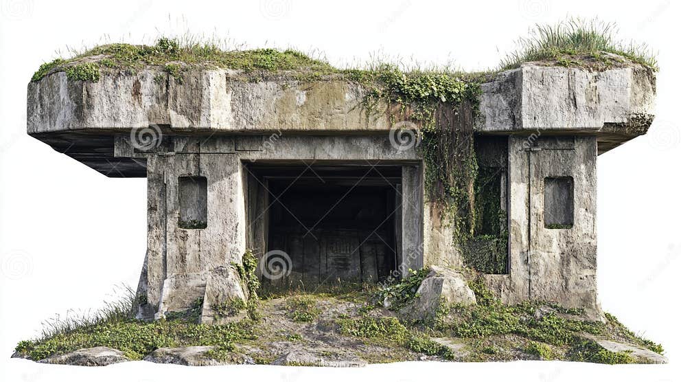 Old Military Bunker Structure Displayed with Transparency Stock ...
