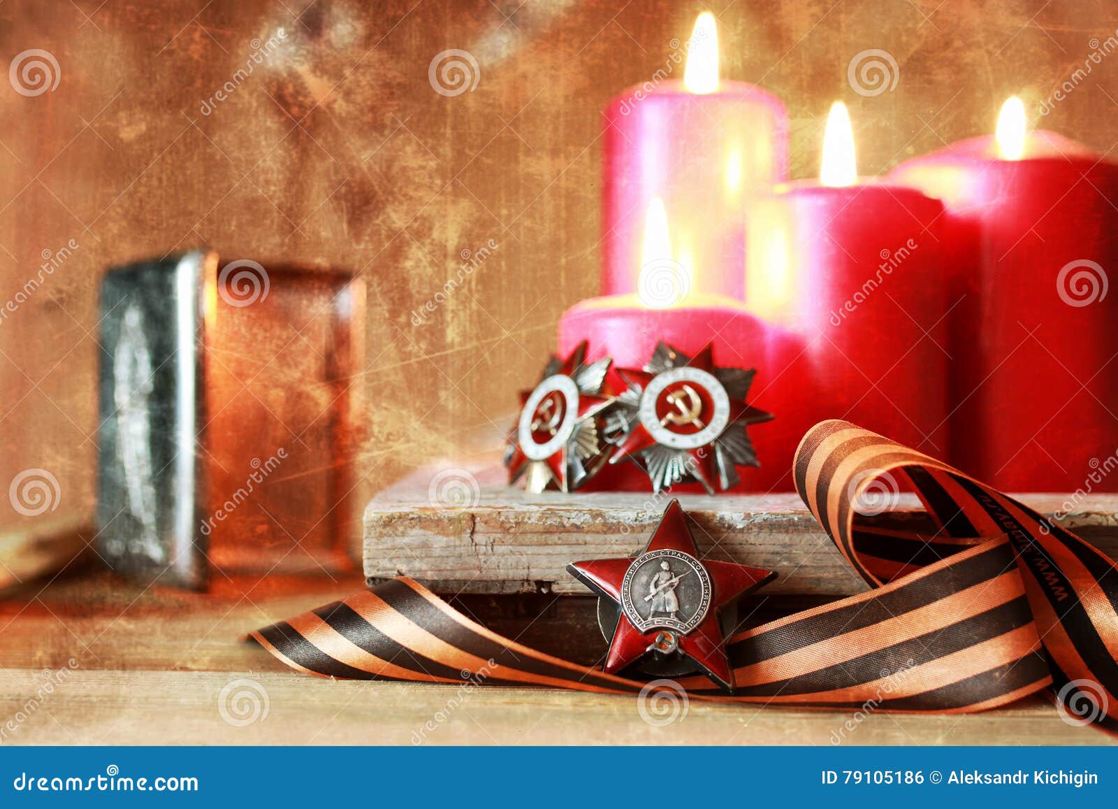 Old Military Decorations since World War II on a Wooden Stock Photo ...