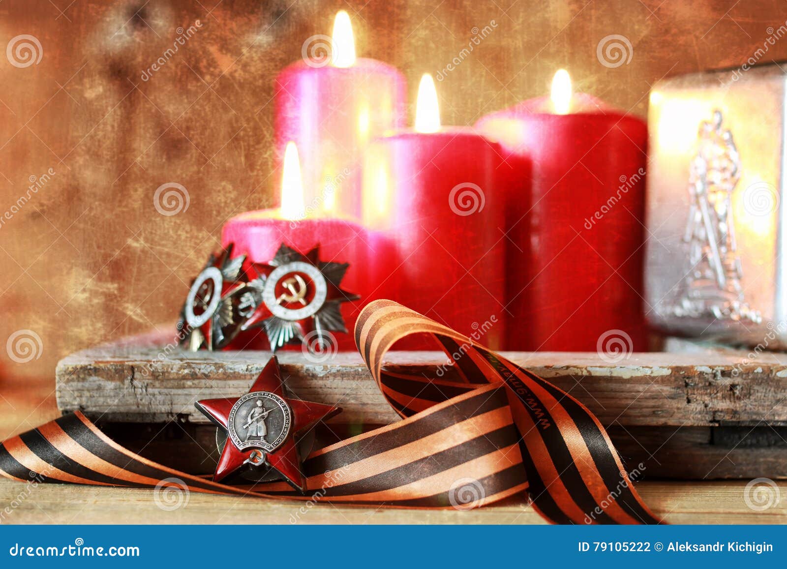 Old Military Decorations since World War II on a Wooden Stock Photo ...