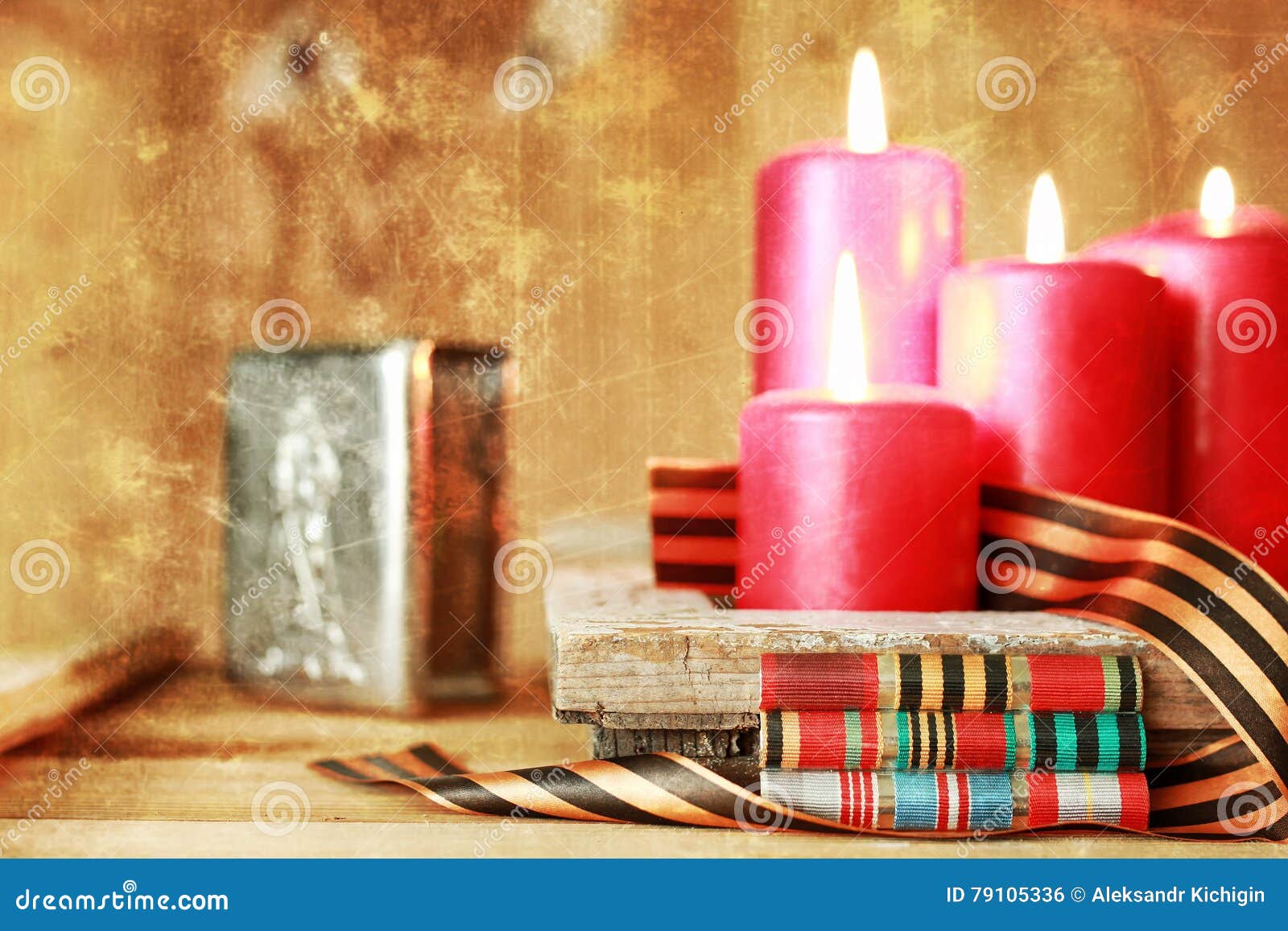 Old Military Decorations since World War II on a Wooden Stock Photo ...