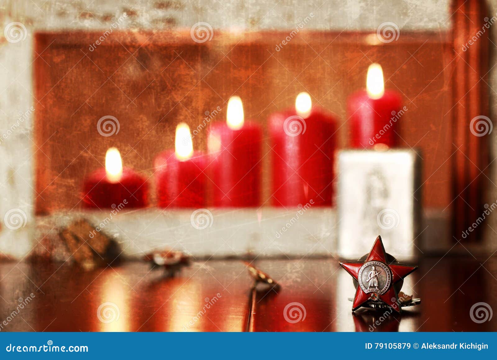 Old Military Decorations since World War II on a Wooden Stock Image ...