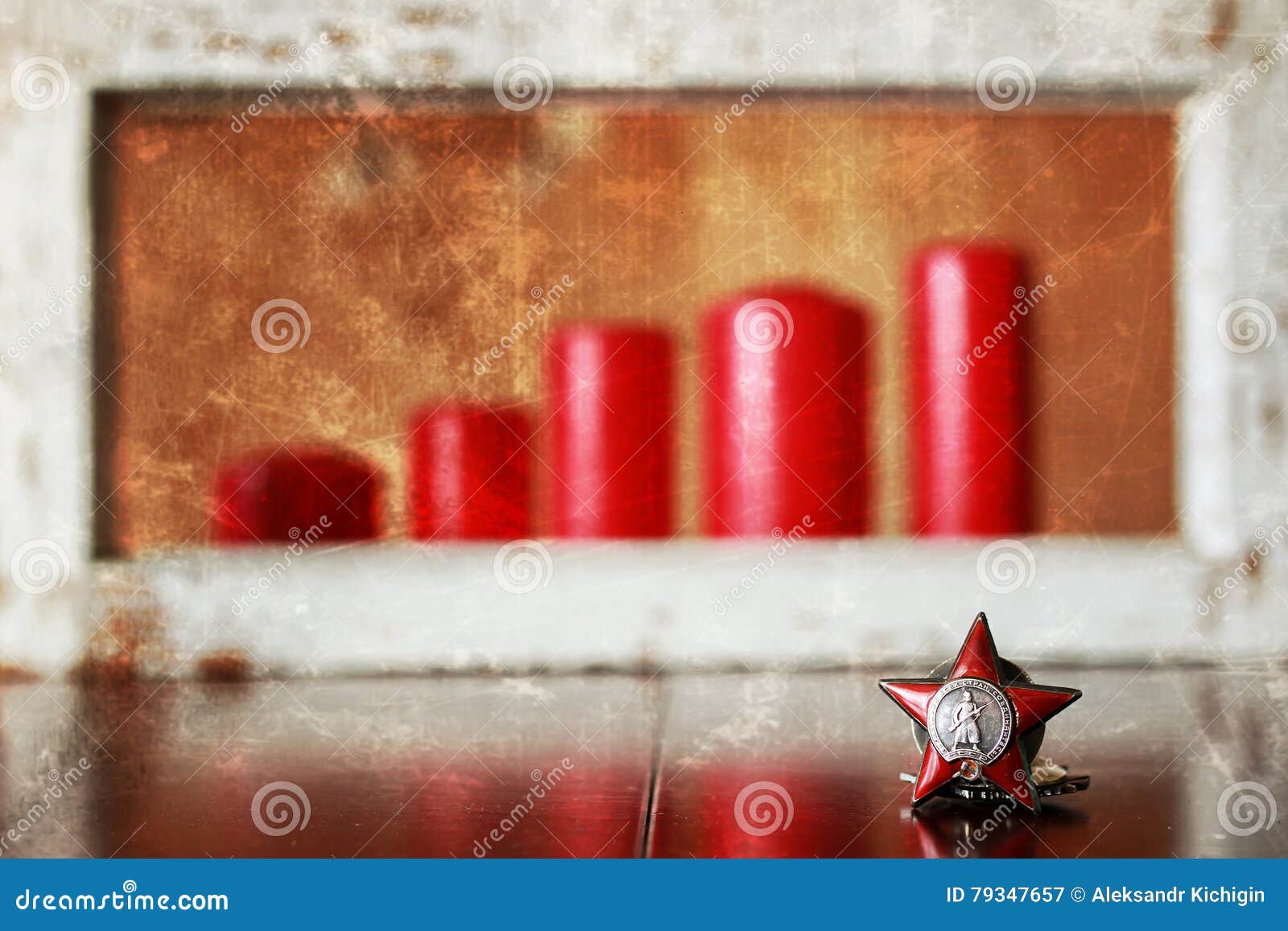 Old Military Decorations since World War II on a Wooden Stock Image ...