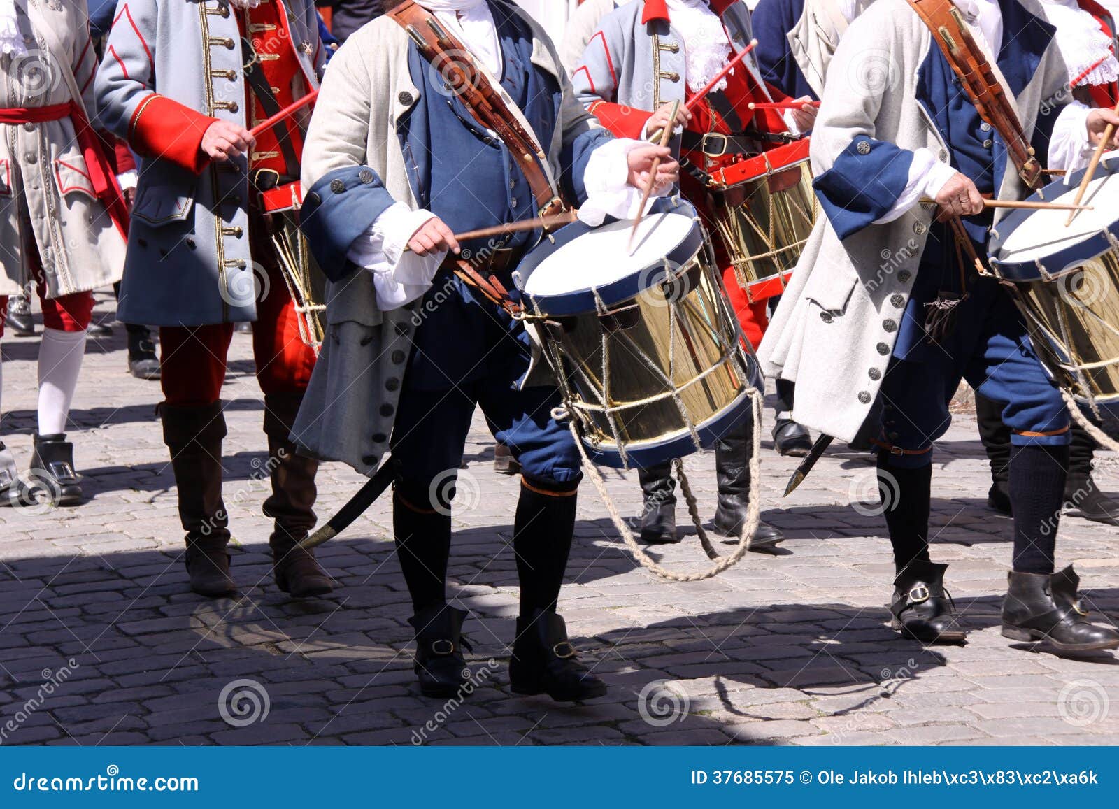 Old Military drummers stock image. Image of soldier, music - 37685575