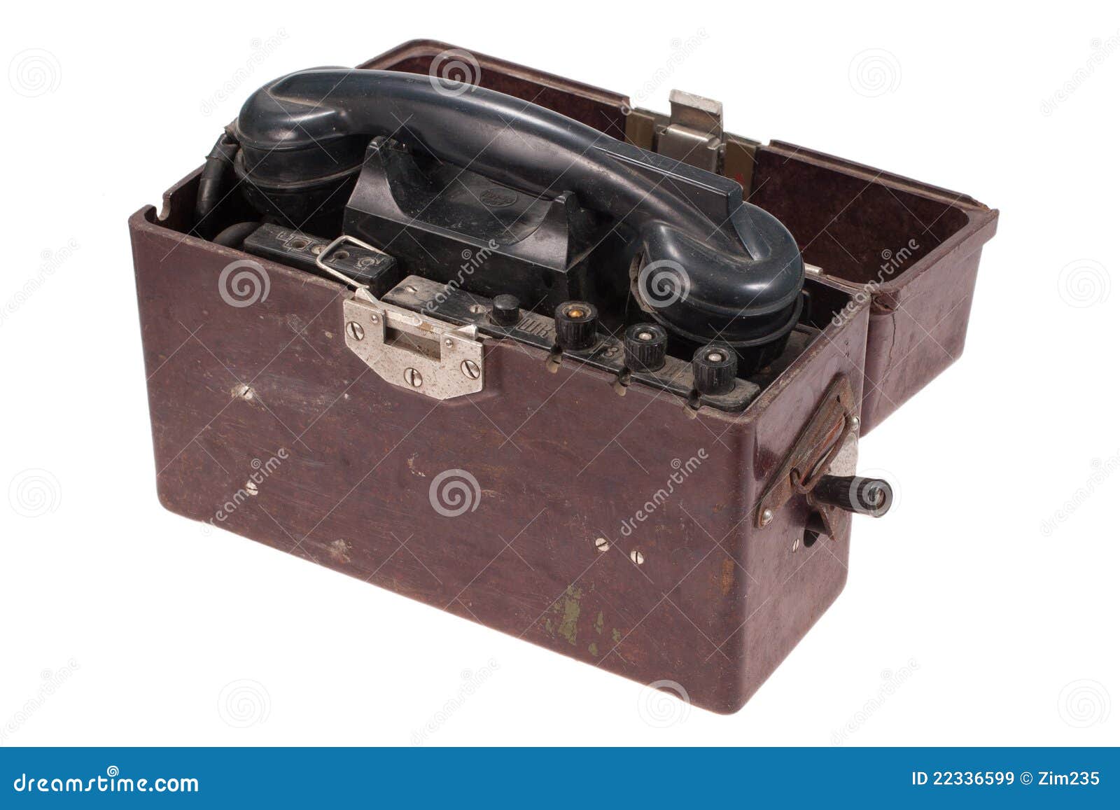 Old military field phone stock image. Image of panel - 22336599