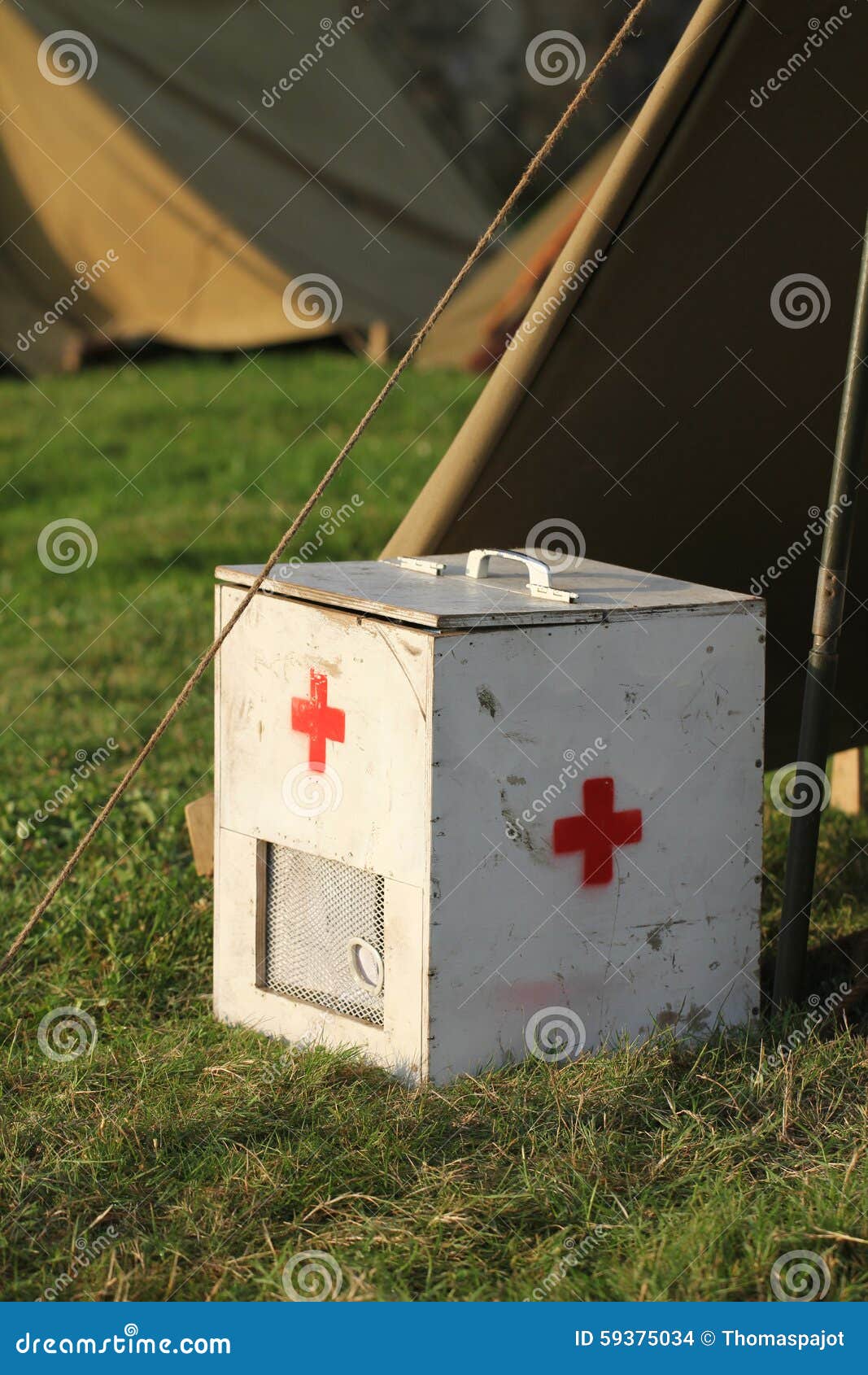 Old military first aid box editorial stock image. Image of retro - 59375034
