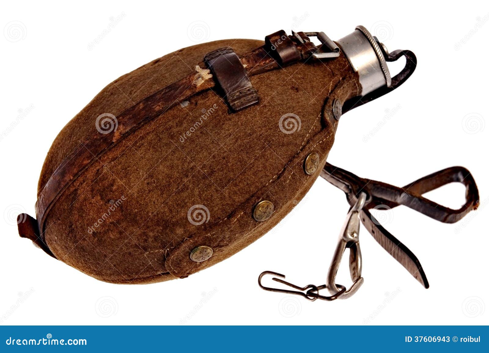 Old military flask stock image. Image of cover, green - 37606943