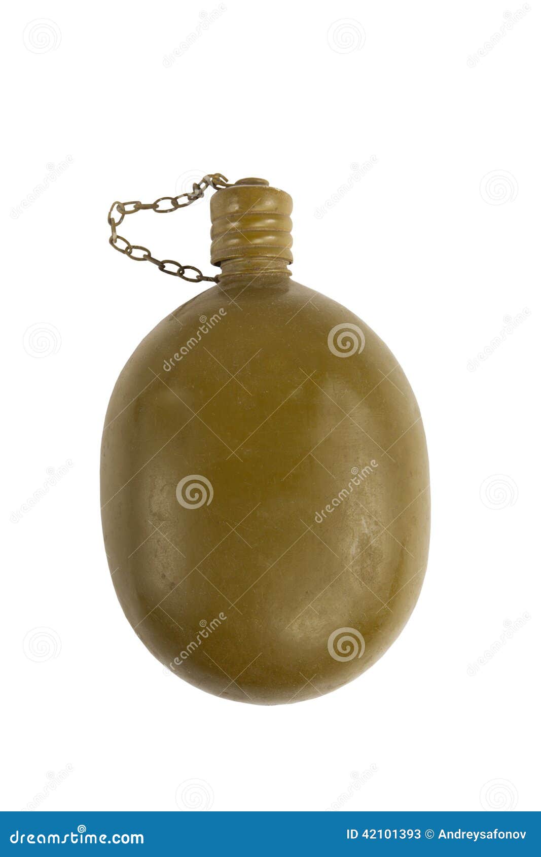 Old Military Flask on White Background Stock Image - Image of science ...