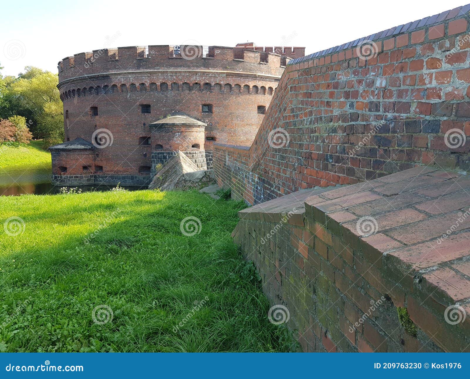 Ancient Military Fortress Made of Red Brick Stock Photo - Image of ...