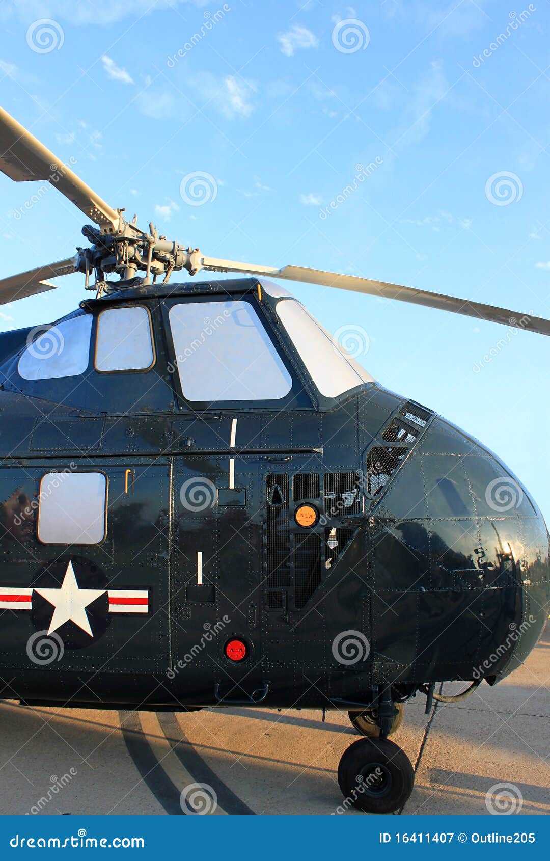Old military helicopter stock image. Image of blades - 16411407