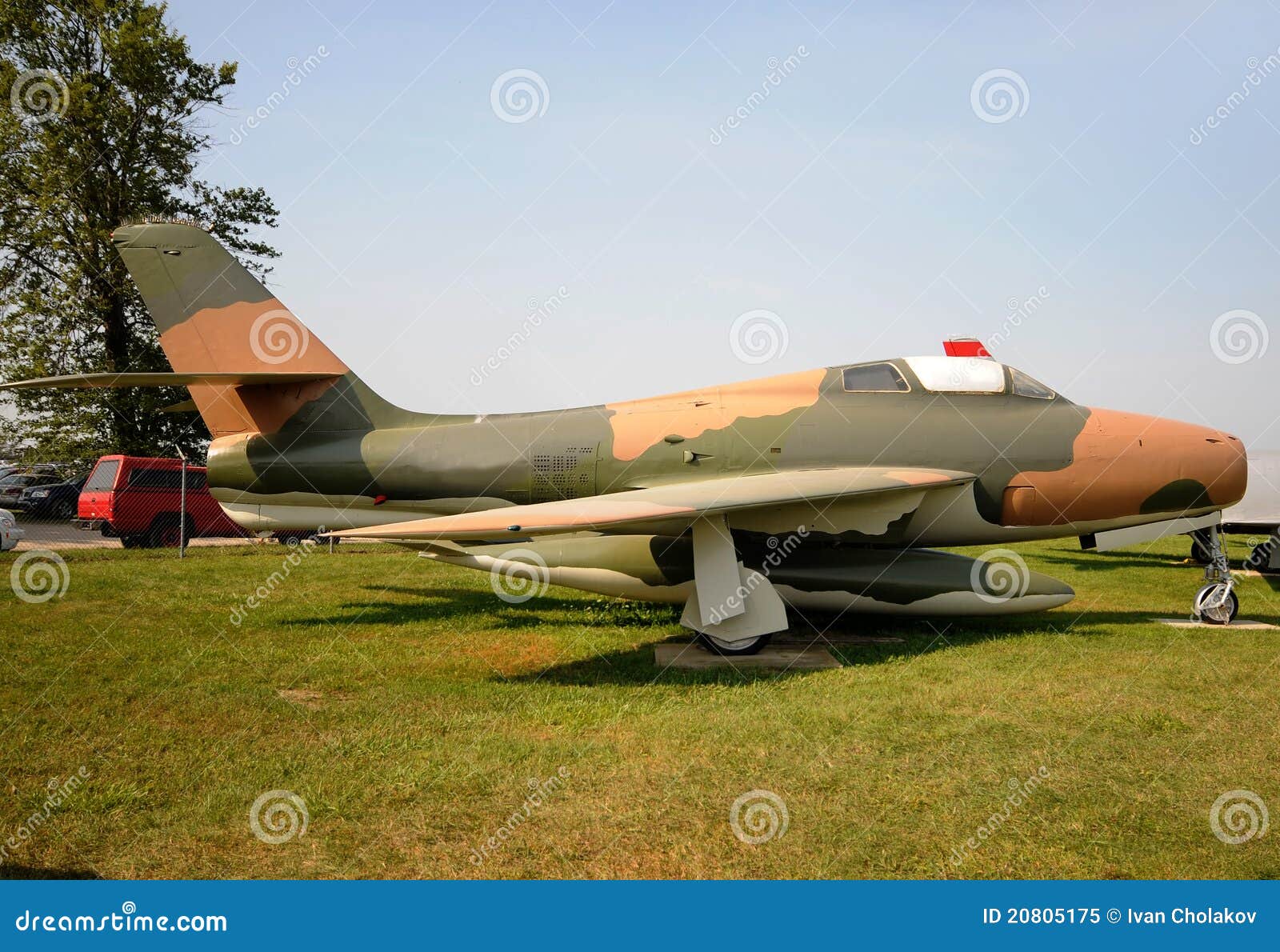 Old military jet stock image. Image of monument, aircraft - 20805175