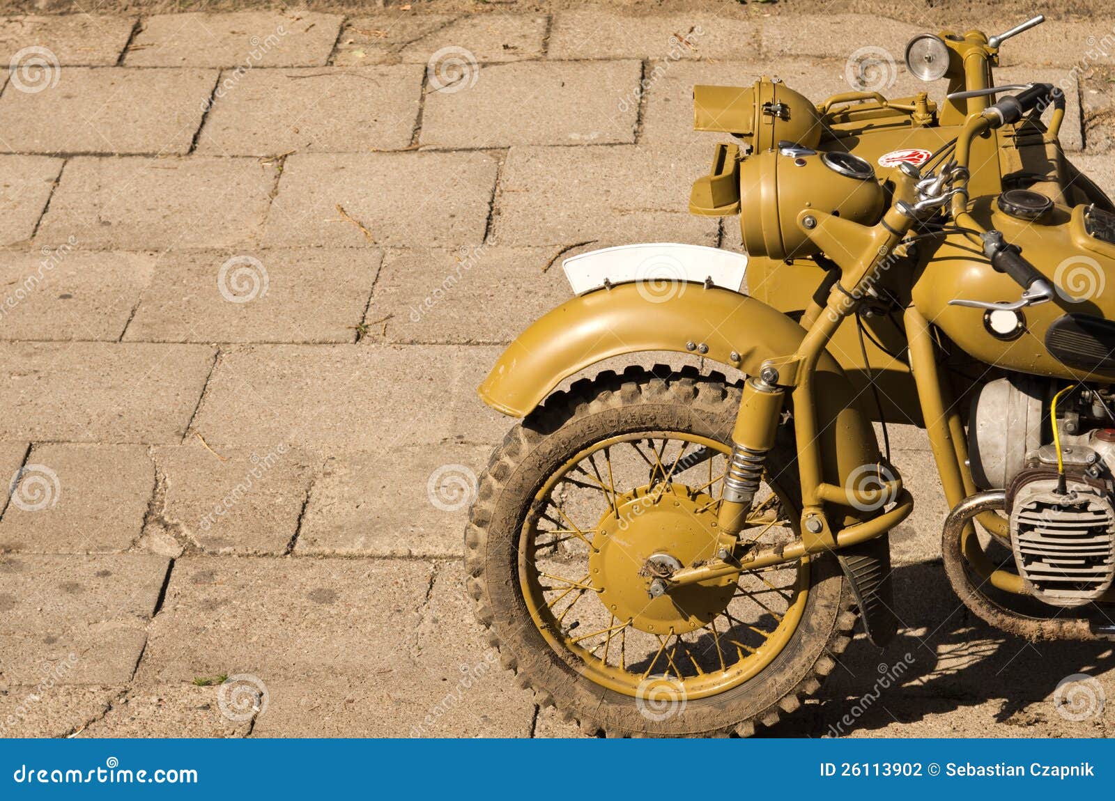 Old military motorcycle stock photo. Image of collector - 26113902