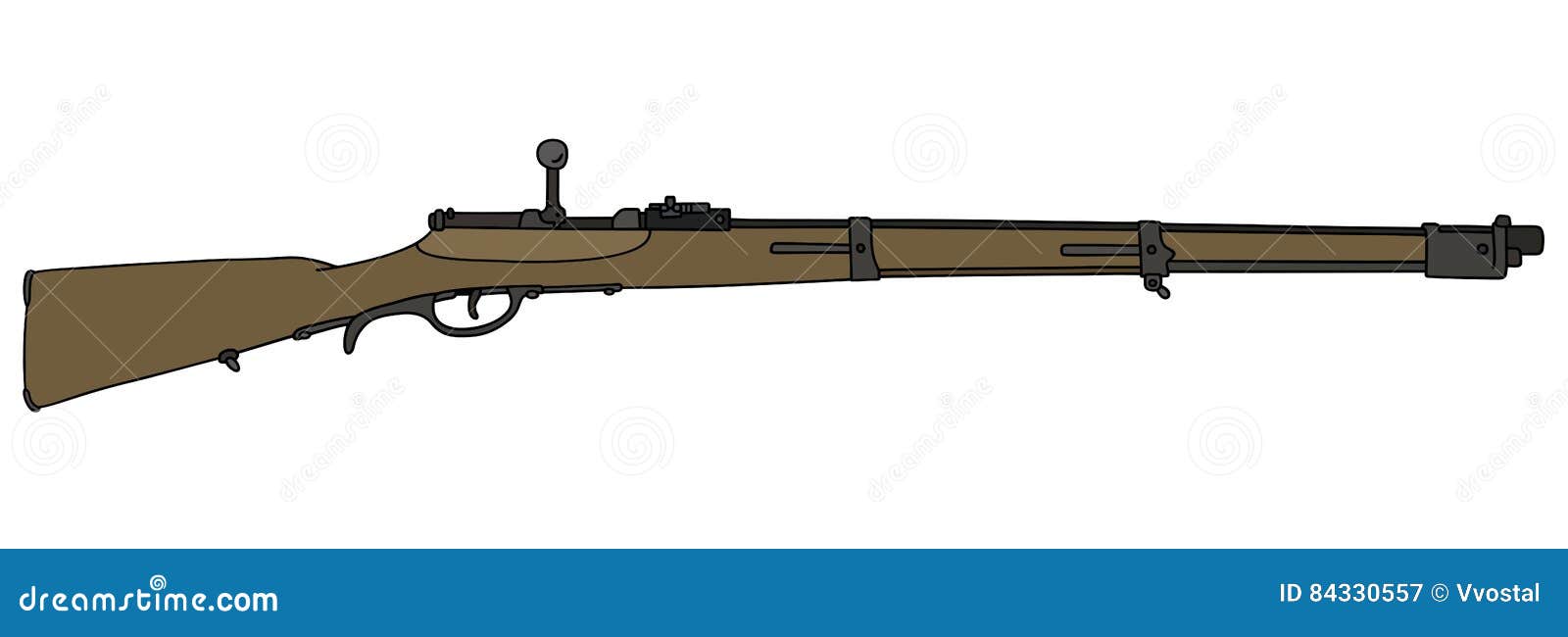 Old military rifle stock vector. Illustration of cartoon - 84330557