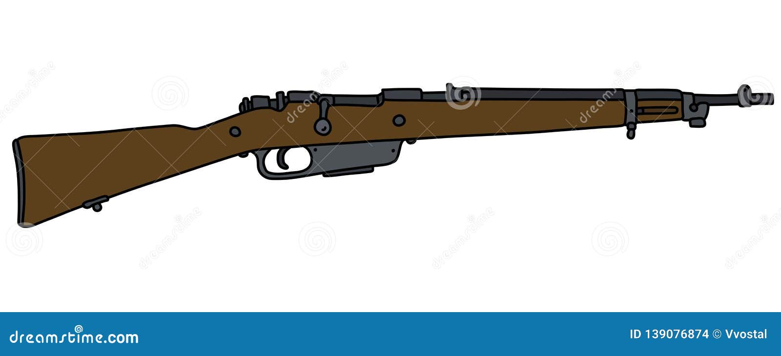 The old military rifle stock vector. Illustration of vectorized - 139076874