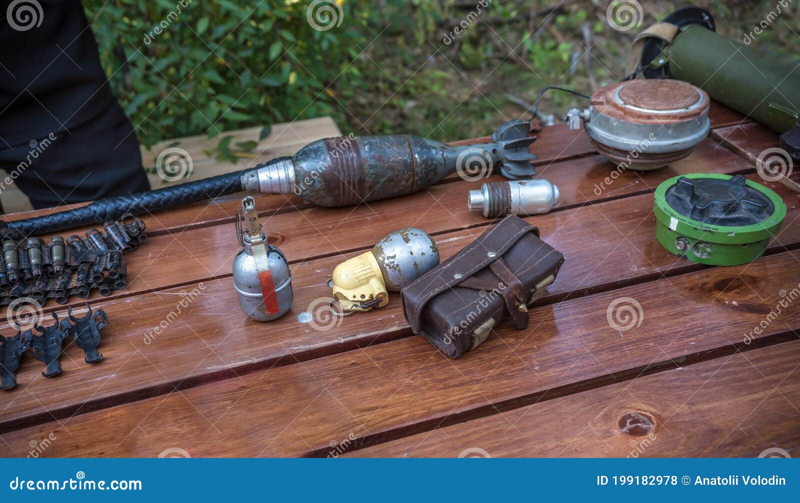 Old Military Weapons on Display.green Editorial Stock Photo - Image of ...