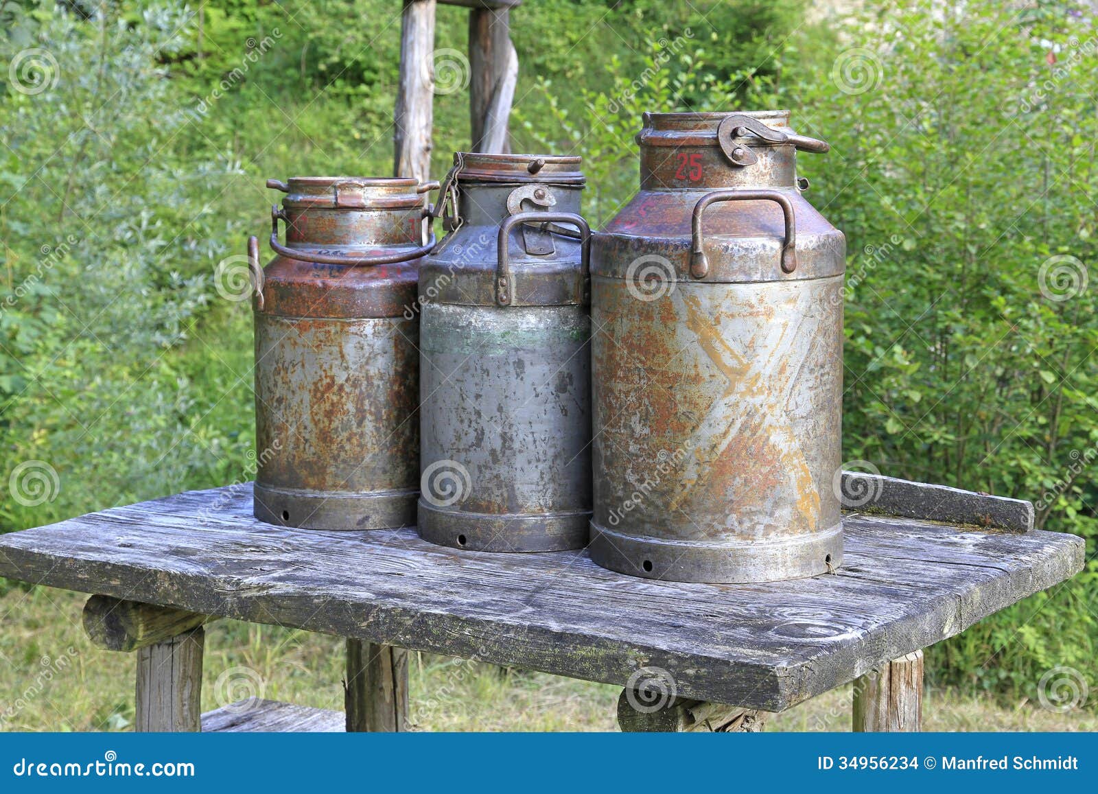 Old milk cans stock photo. Image of decoration, farming - 34956234