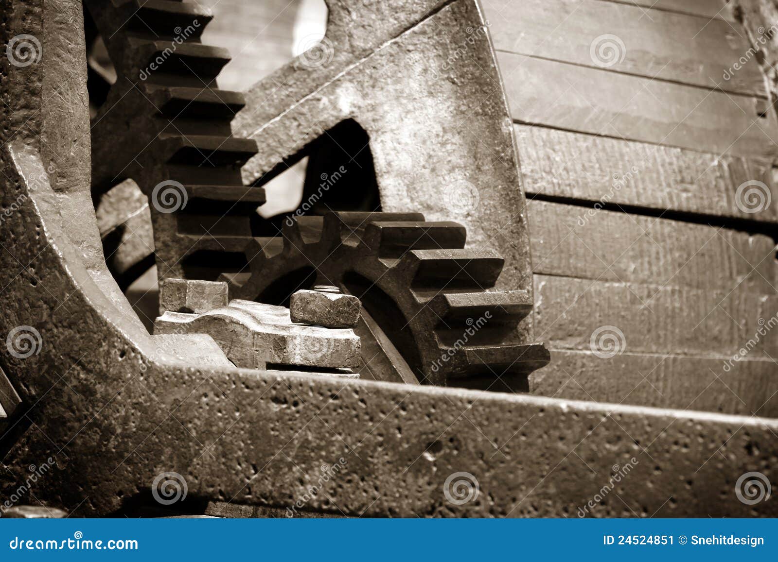 Old mill gears stock image. Image of material, rusty - 24524851