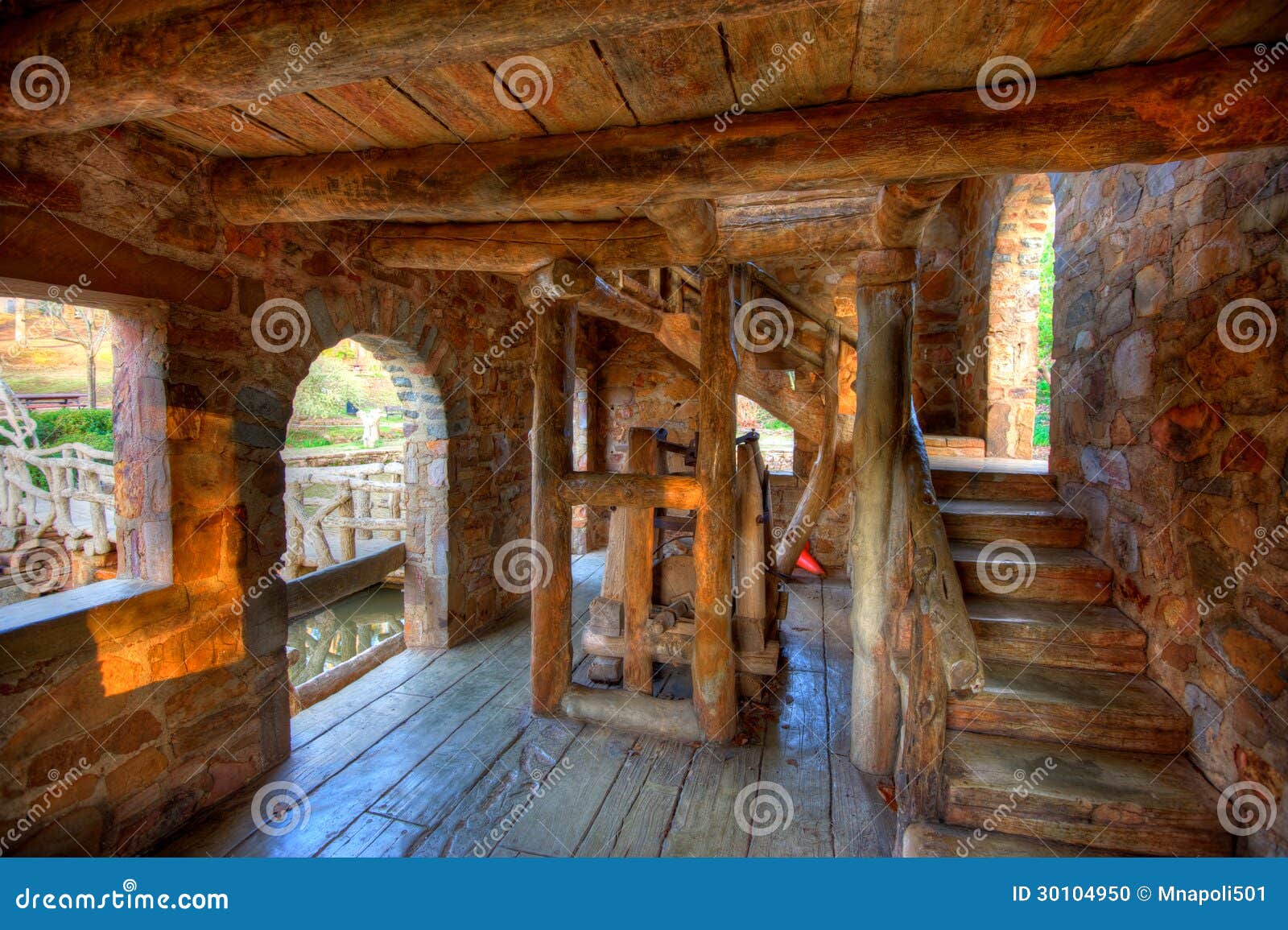 Old Mill Interior stock photo. Image of antique, landscape - 30104950