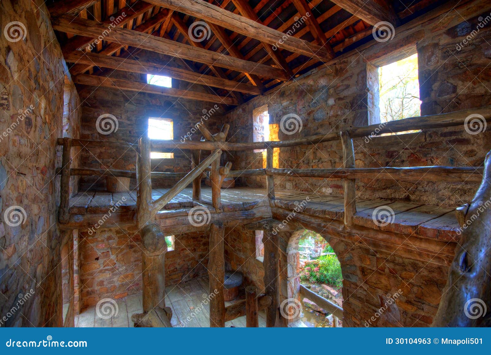 Old Mill Upper Level stock image. Image of stone, colorful - 30104963
