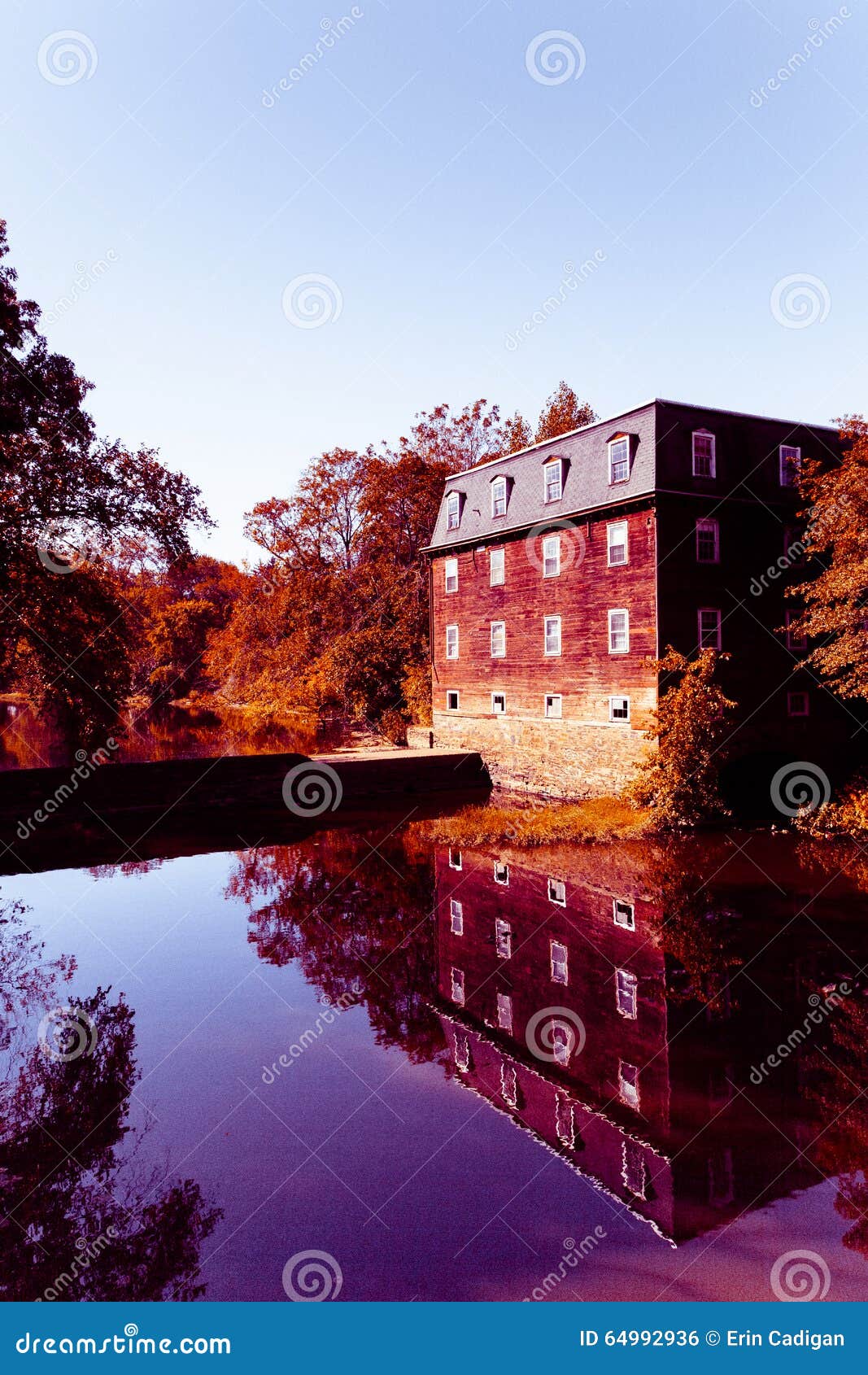 Old Mill Reflected stock photo. Image of water, seasonal - 64992936