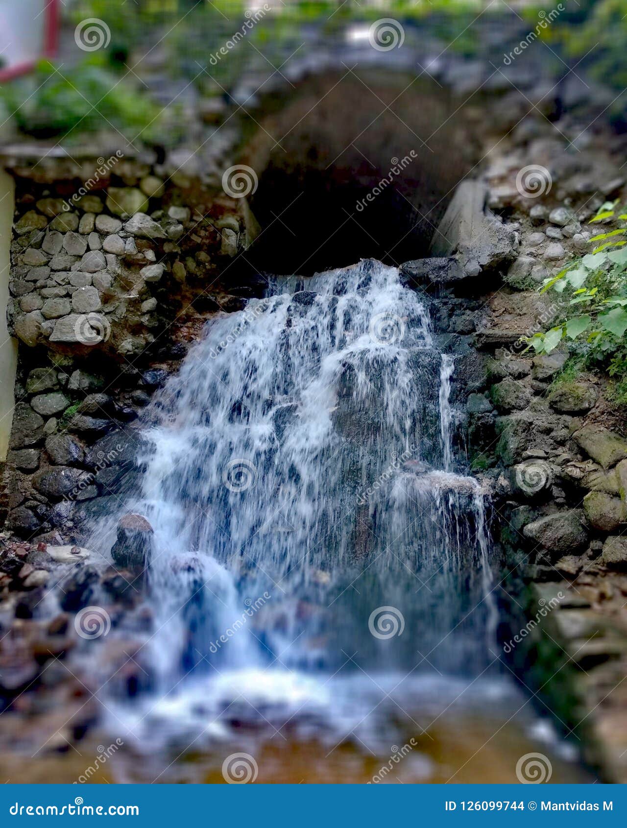 Waterfall stock photo. Image of waterfall, ruins, mill - 126099744