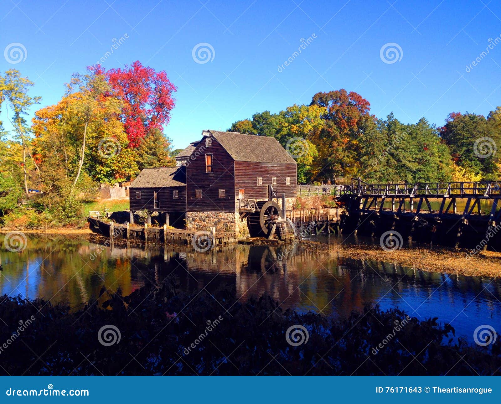 Old mill by a stream 2 stock image. Image of building - 76171643
