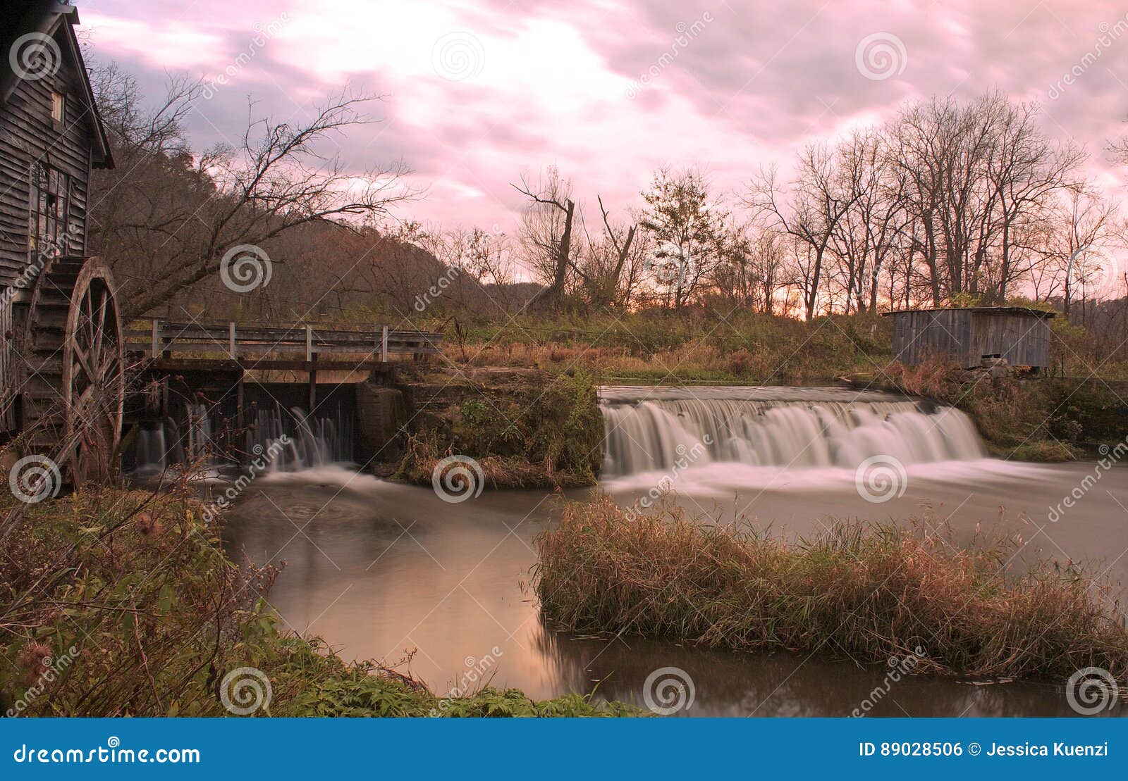 Old mill at sunset stock photo. Image of rural, mill - 89028506