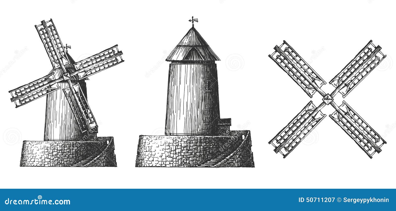 Old Mill Vector Logo Design Template. Bread or Stock Vector ...