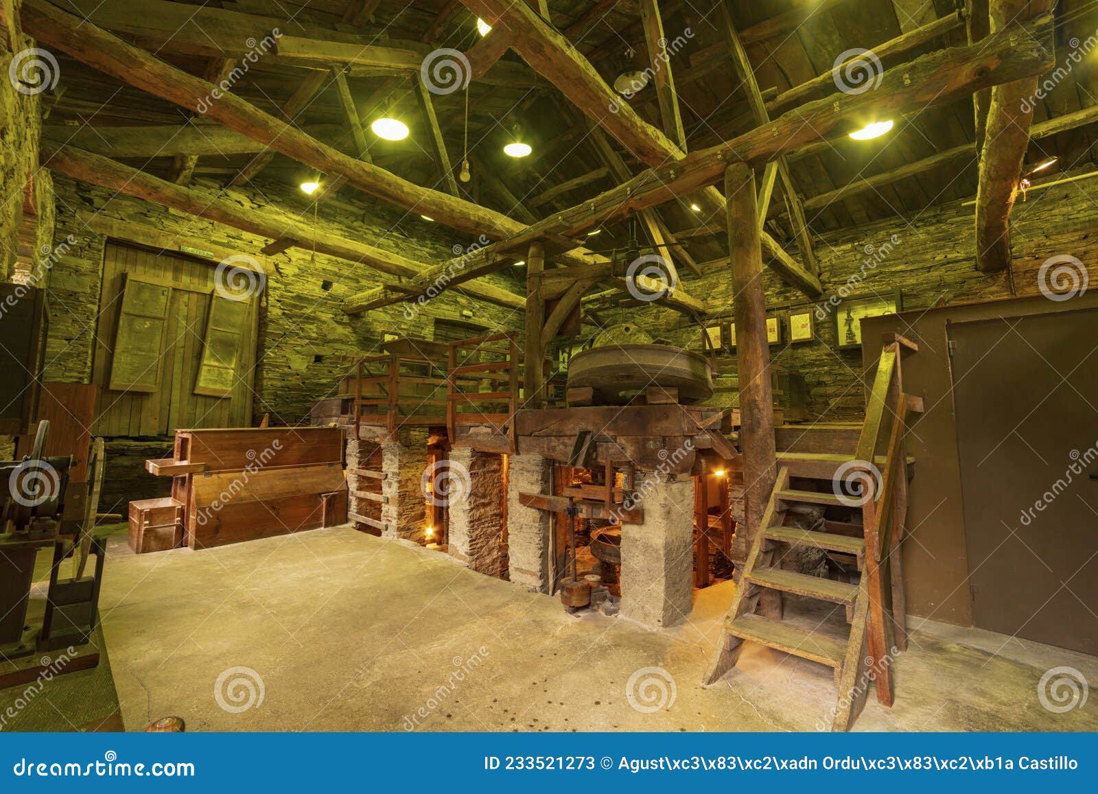 Old Mills To Process Wheat in Spain. Stock Image - Image of millstone ...