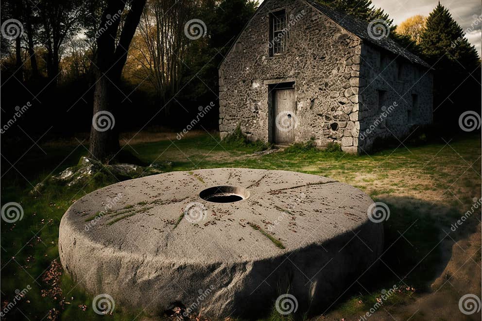 Old millstone stock illustration. Illustration of historical - 284823670