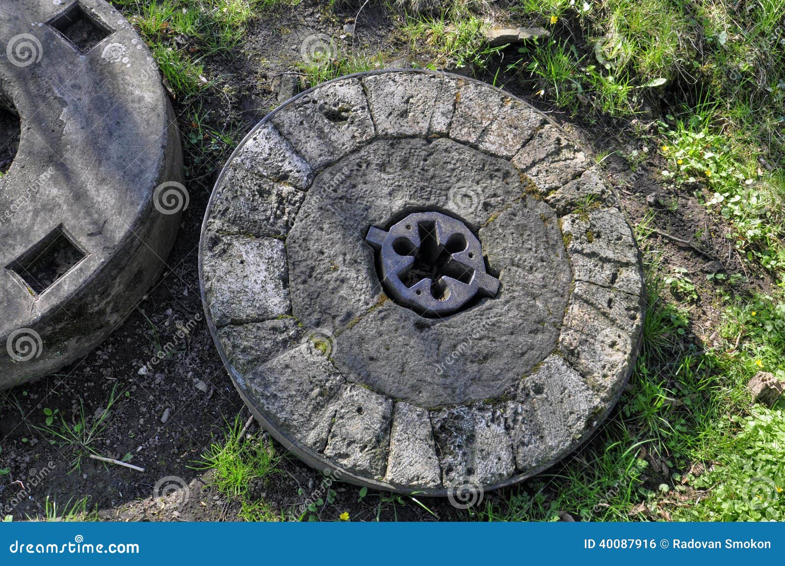 Old millstone stock photo. Image of circular, stone, worn - 40087916