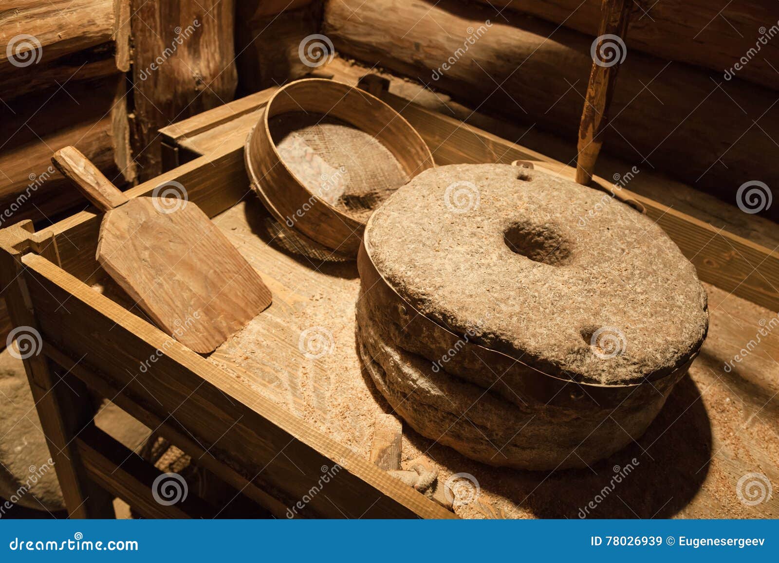 Old Millstones for Grinding Grain, Vintage Stock Image - Image of grind ...