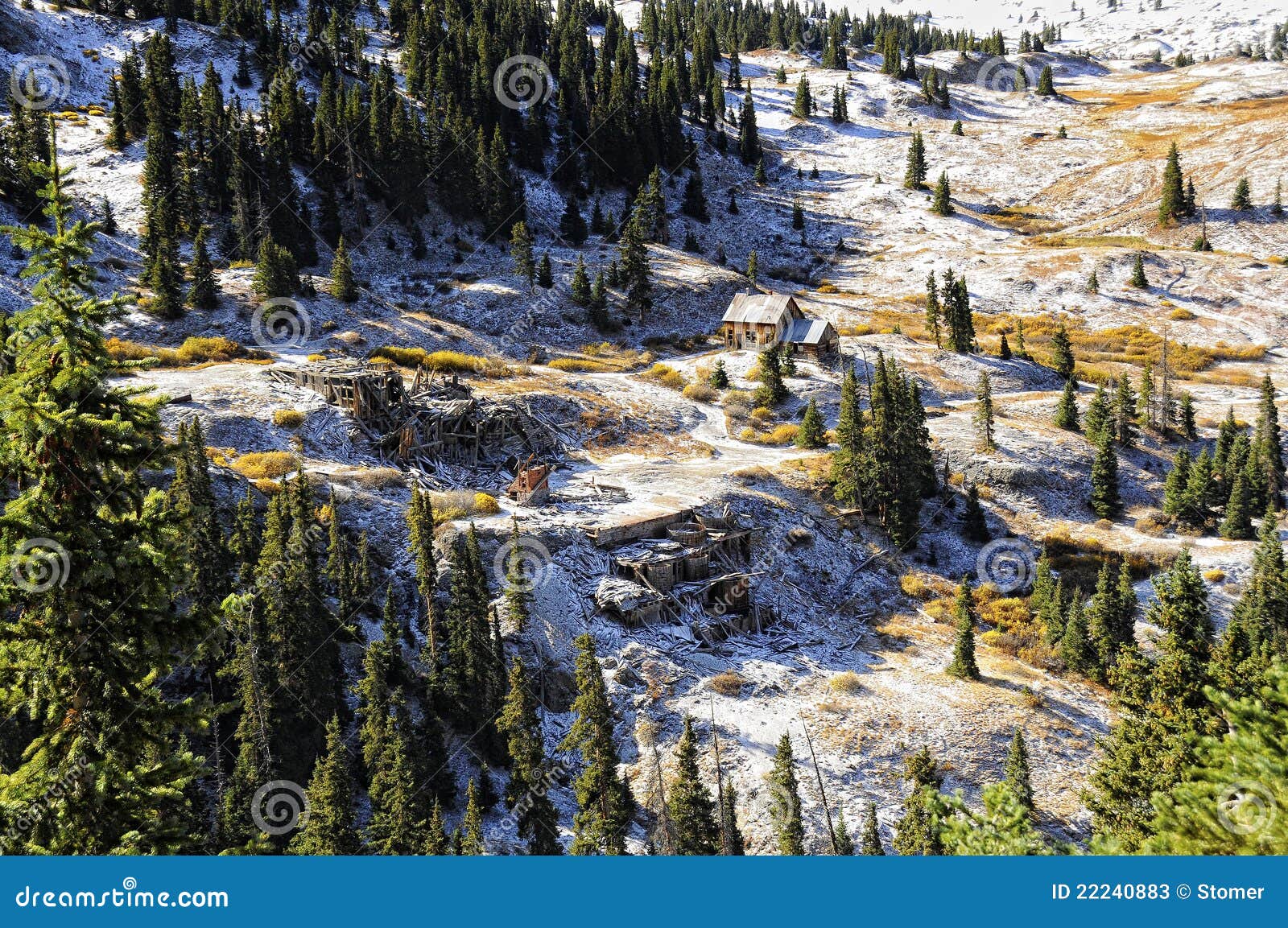 Old mine in the snow stock image. Image of cabin, snow - 22240883