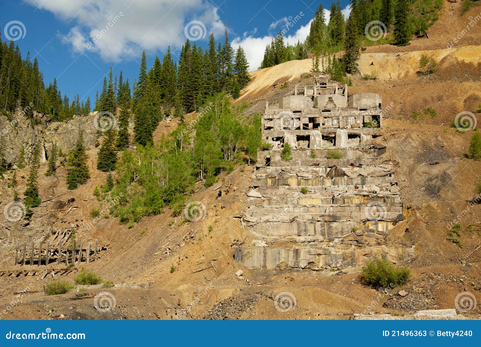 Old Mine Structure in Ruins. Stock Image - Image of vintage, silver ...