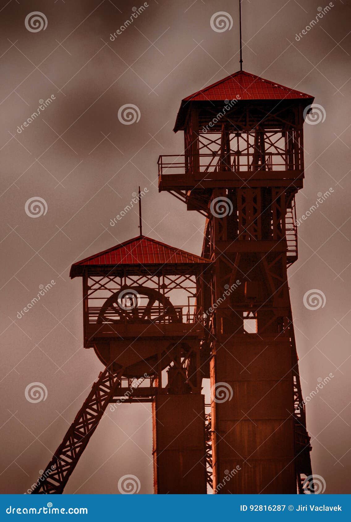 Old mine tower stock image. Image of industry, shaft - 92816287