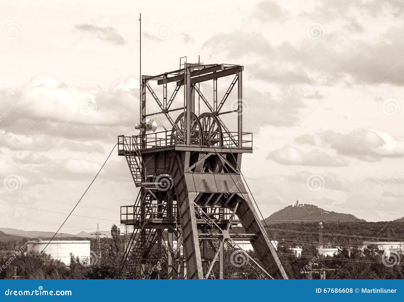 Old mine tower stock photo. Image of building, industry - 67686608
