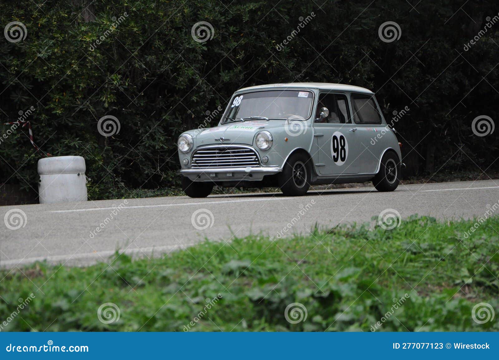 Old Mini Cooper Car Racing on the Road. Editorial Stock Photo - Image ...