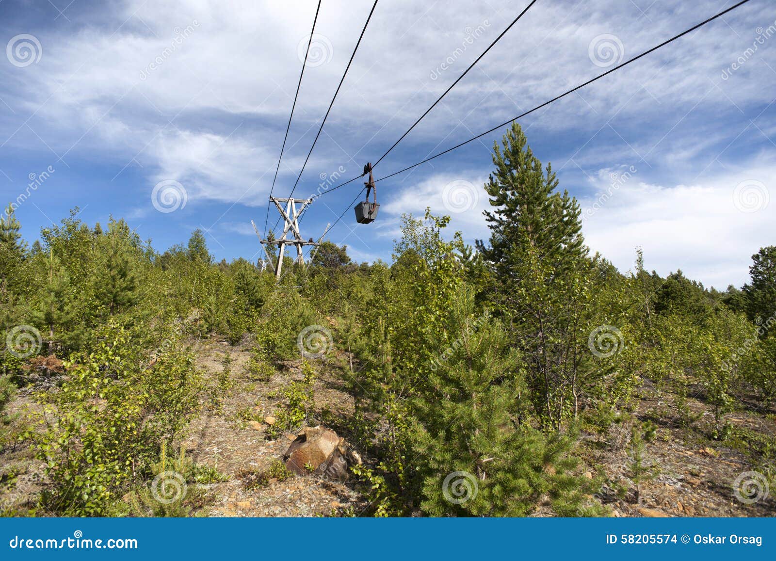 Old Mining Cableway, Copper Mine, Folldal Stock Photo - Image of ...