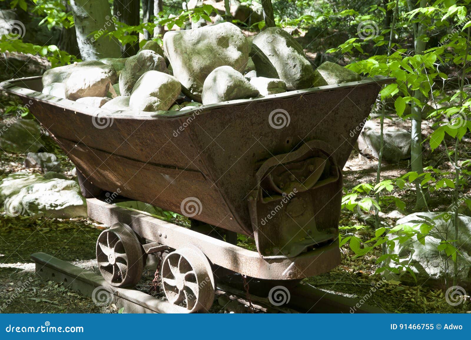 Old Mining Cart - Quebec - Canada Stock Image - Image of wheels, wagon ...