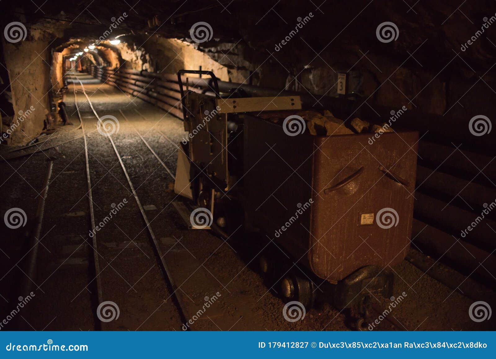 Old Mining Carts with Wheels on Rail for the Transportation of Minerals ...