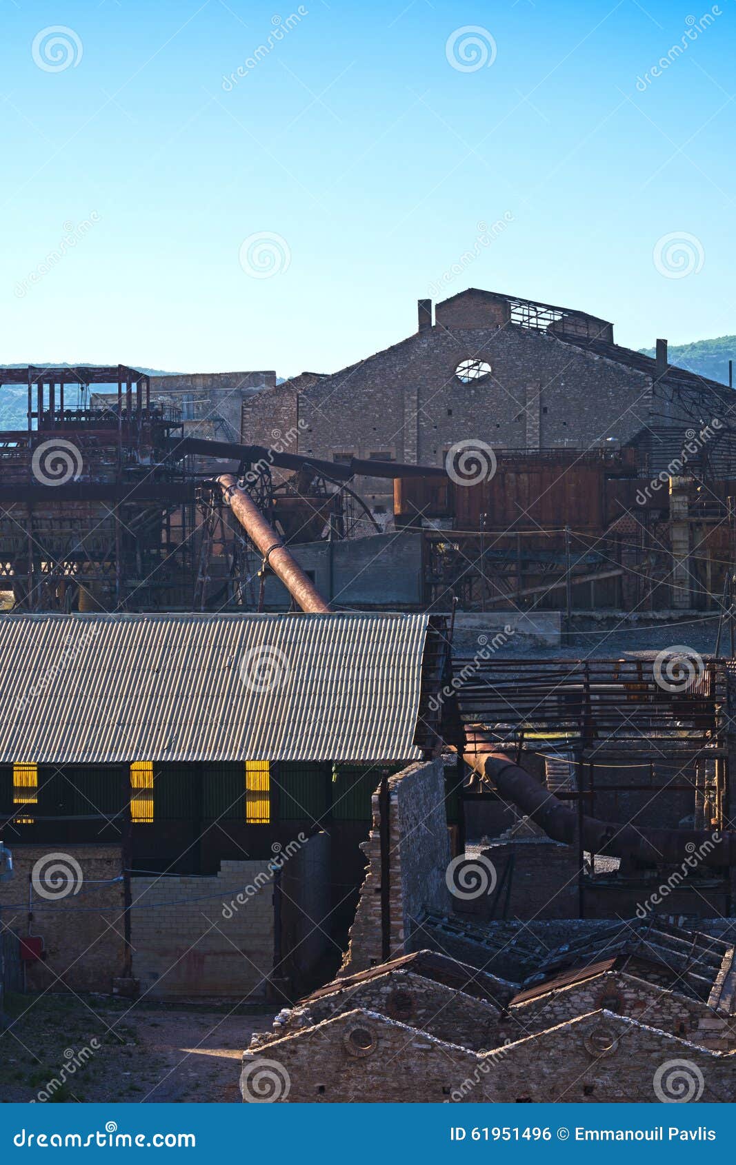 Old mining factory stock photo. Image of century, greek - 61951496