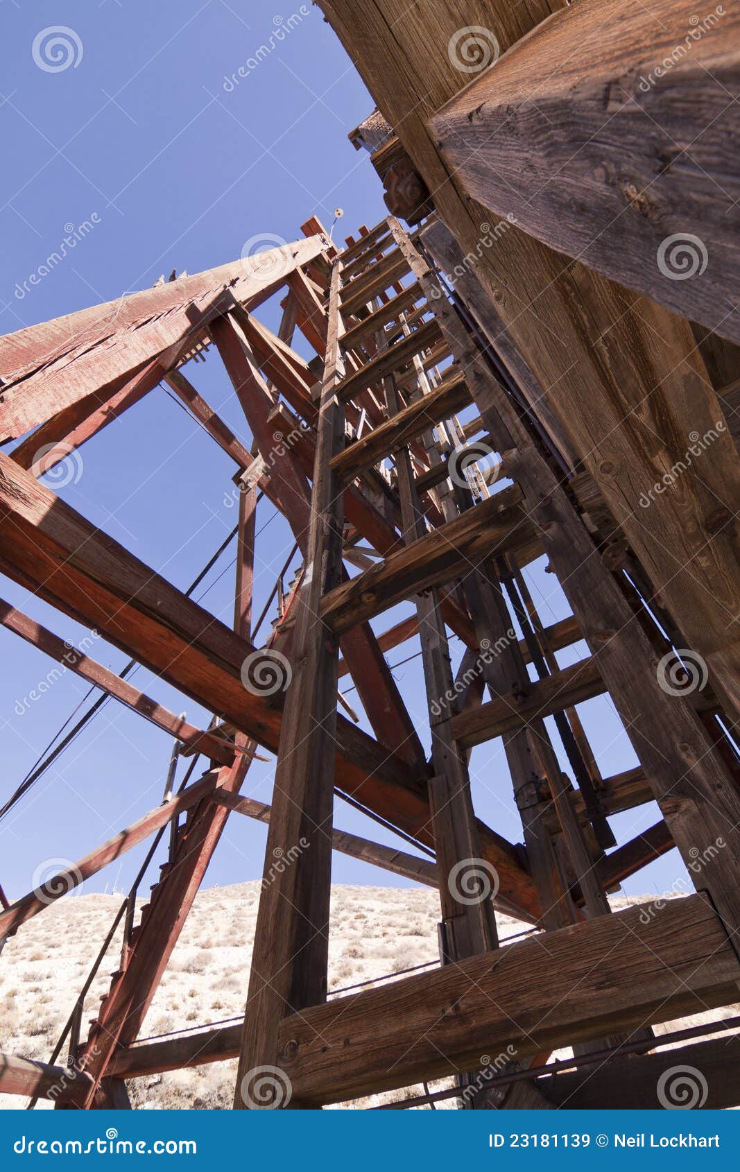 Old Mining Head Frame Ladder Stock Image - Image of mining, gold: 23181139