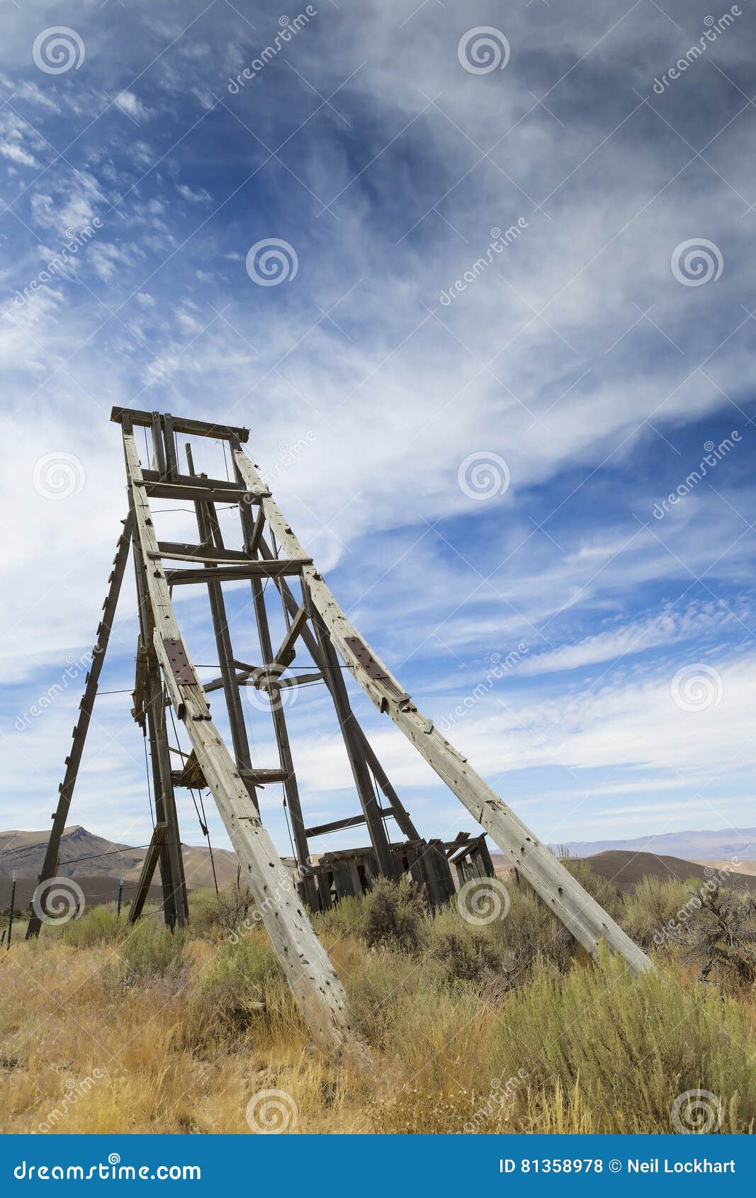 Old Mining Hoist Head Frame Royalty-Free Stock Image | CartoonDealer ...