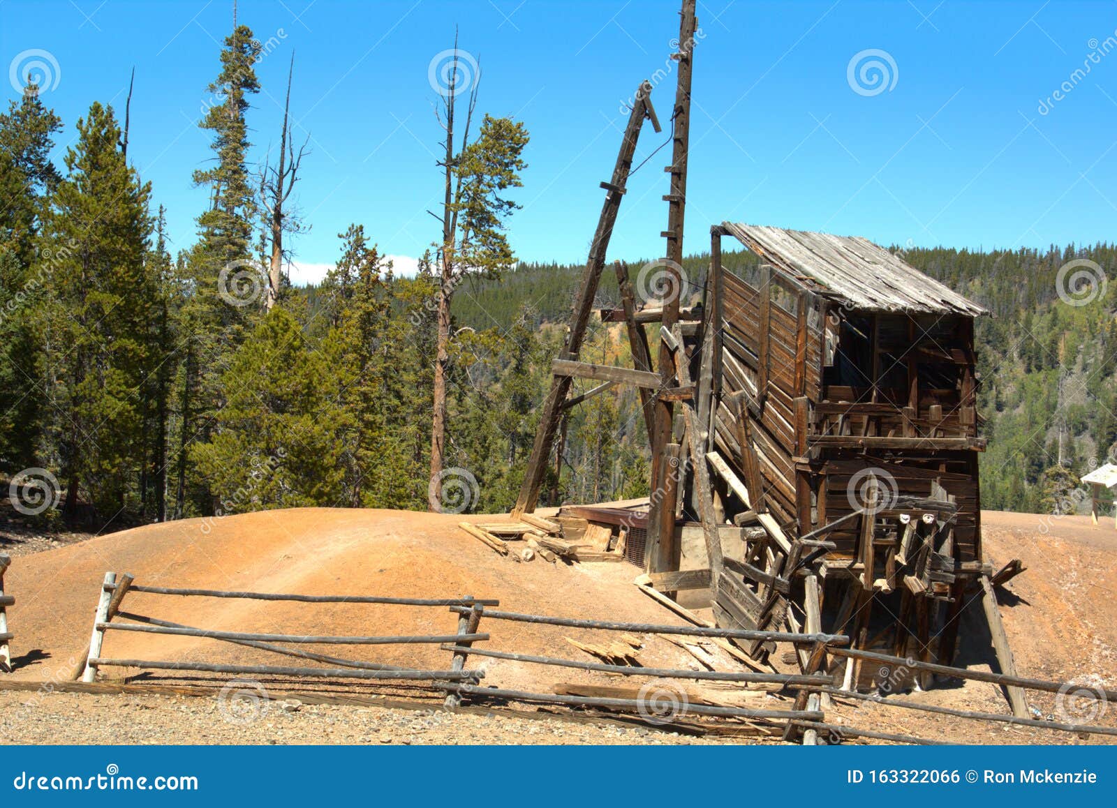 Old Mining Operation on Top of a Mountain Surrounded by Forest Stock ...